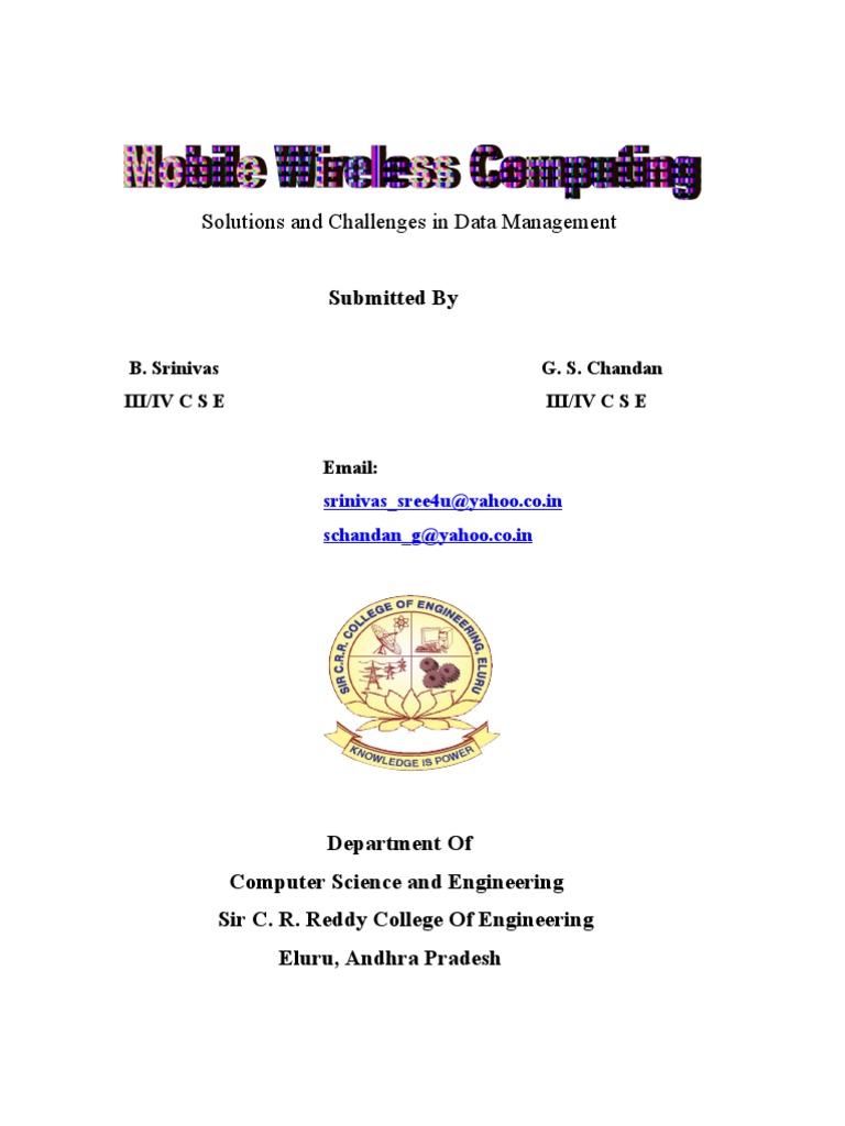 Mobile Computing: Data Management Challenges | PDF | Computer Network | Wireless Lan