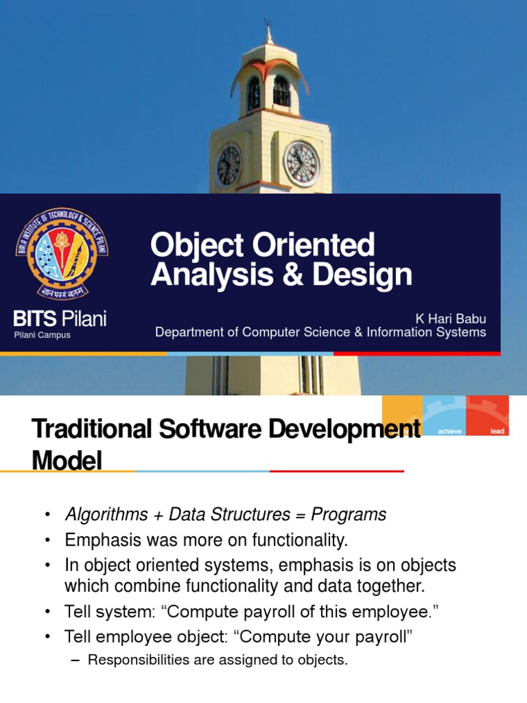 Object Oriented Analysis & Design: BITS Pilani | PDF | Unified Modeling Language | Use Case