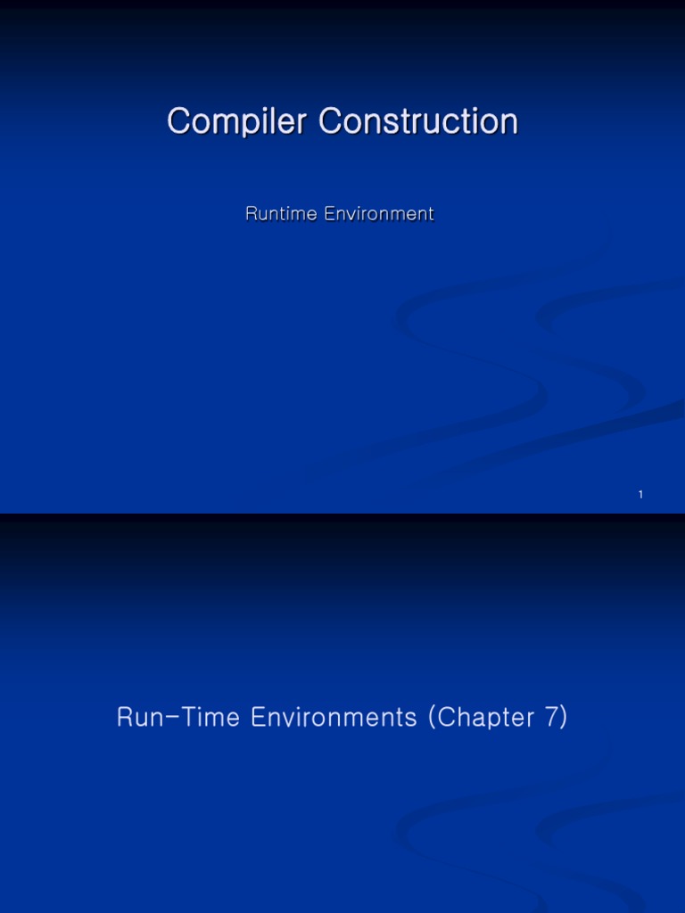 Compiler Construction: Runtime Environment | PDF | Subroutine | Scope ... Compiler Construction: Runtime Environment | PDF | Subroutine | Scope ...