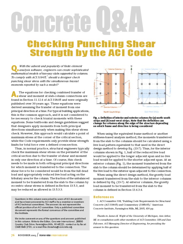 Two Way Slab Punching Shear Check | Column | Stress (Mechanics)