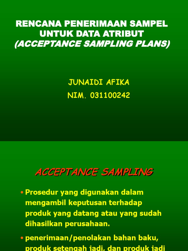 Rencana Sampling Penerimaan | PDF