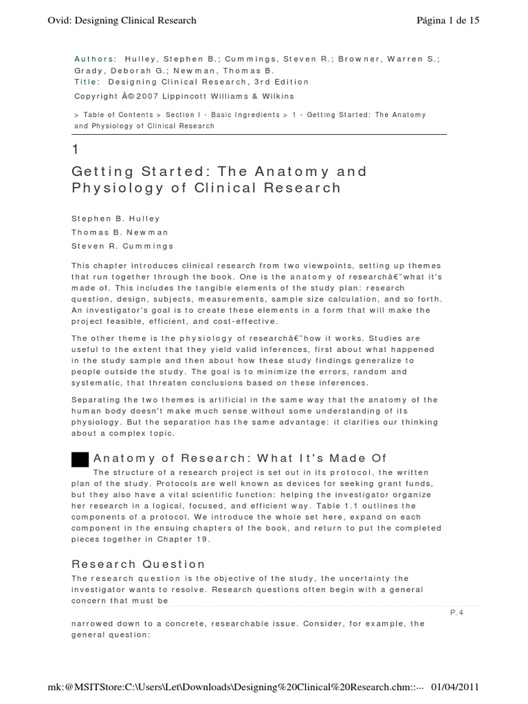Designing Clinical Research | PDF | Coronary Artery Disease | Cohort Study