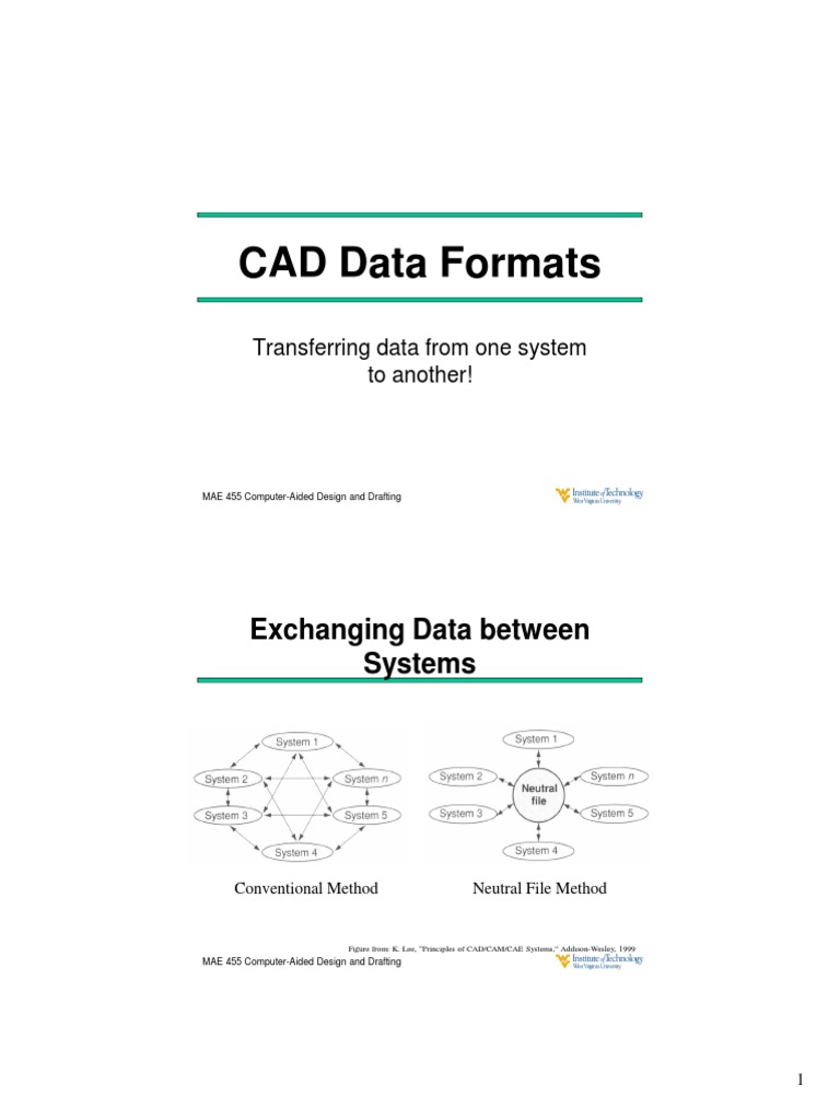 Lecture 14 CAD Data Formats | PDF | Computer Aided Design | Technical ...