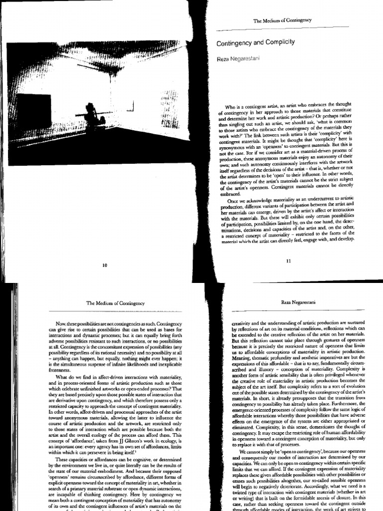 Contingency and Complicity - Reza Negarestani | PDF