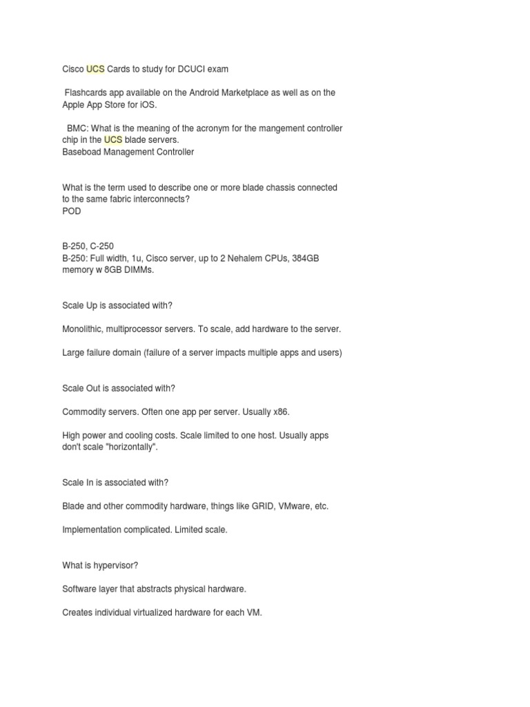 Cisco UCS Cards To Study For DCUCI Exam-1 | PDF | Network Switch ... Cisco UCS Cards To Study For DCUCI Exam-1 | PDF | Network Switch ...