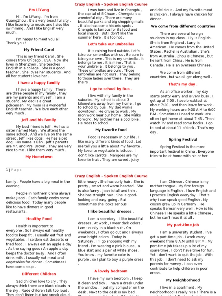 Crazy English: Spoken English Course | PDF | Food And Drink | Beverages