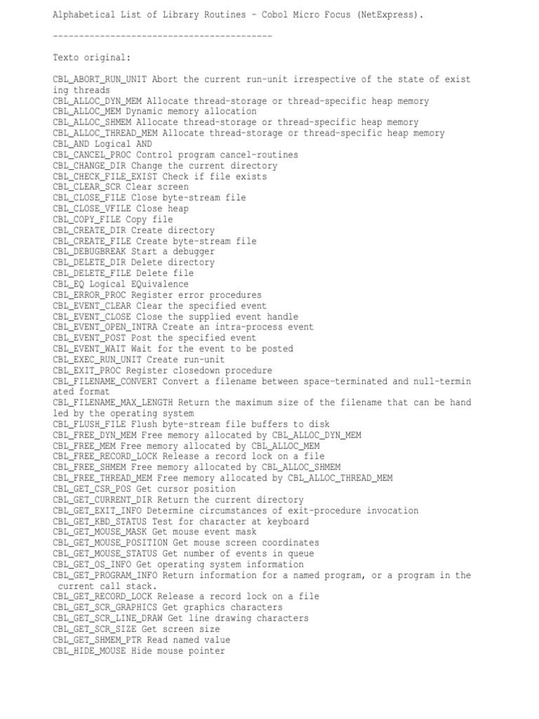 Alphabetical List of Library Routines | PDF | Thread (Computing ...