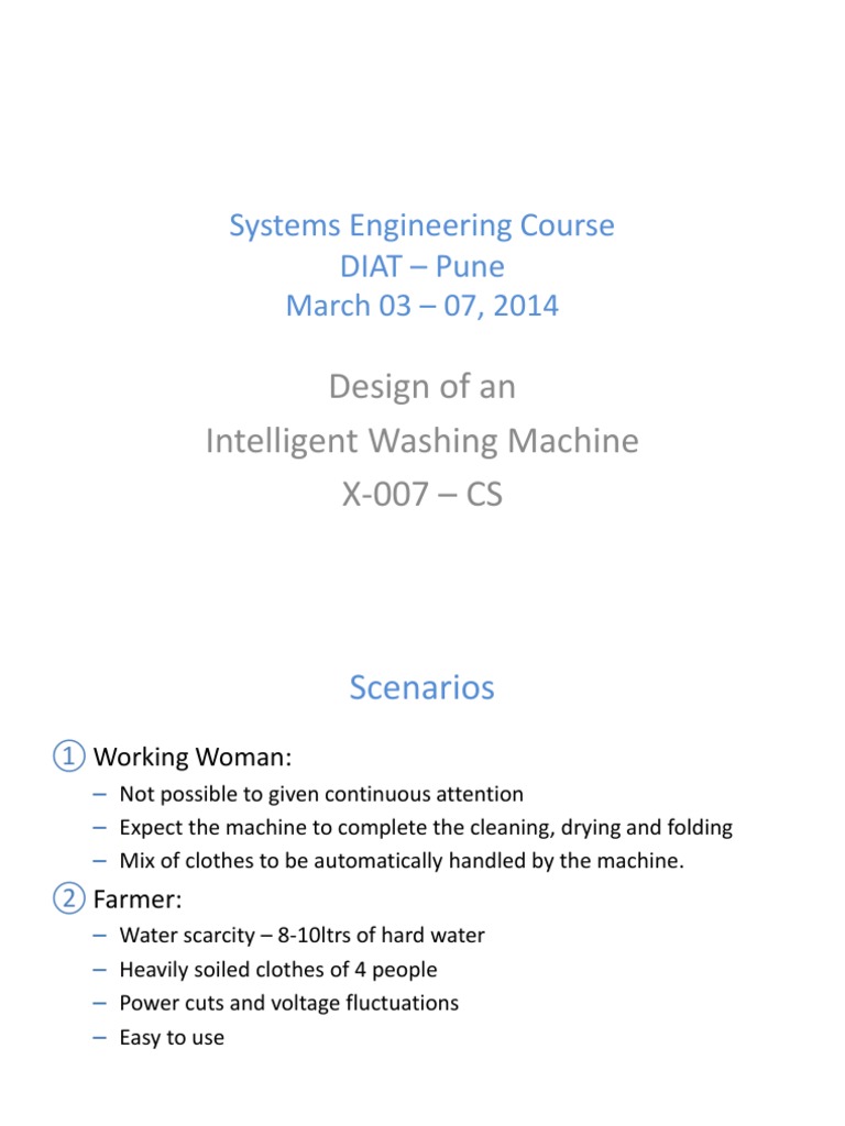 Designing an Intelligent Washing Machine to Address Key Customer Needs ...
