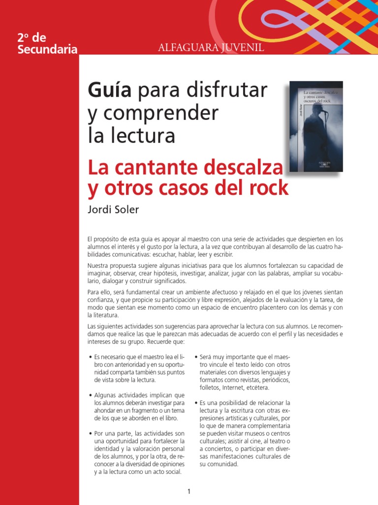 Guia Cantante Descalza | PDF | Lectura (proceso) | Salvador Dalí Guia Cantante Descalza | PDF | Lectura (proceso) | Salvador Dalí