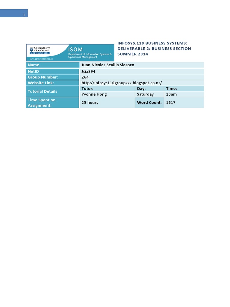 Name Netid Group Number: Website Link: Tutorial Details Time Spent On Assignment | PDF ...