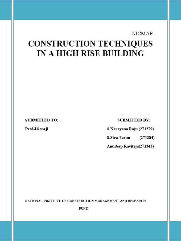 Construction Techniques in A High Rise Building | PDF | Crane (Machine ...