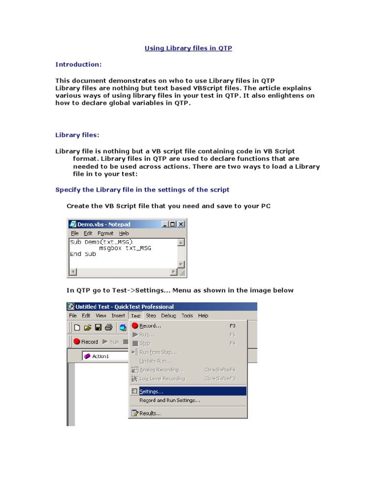 Library Files In Qtp Pdf Library Computing Class Computer Programming