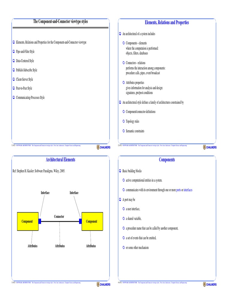 Elements, Relations and Properties: The Component-and-Connector ...