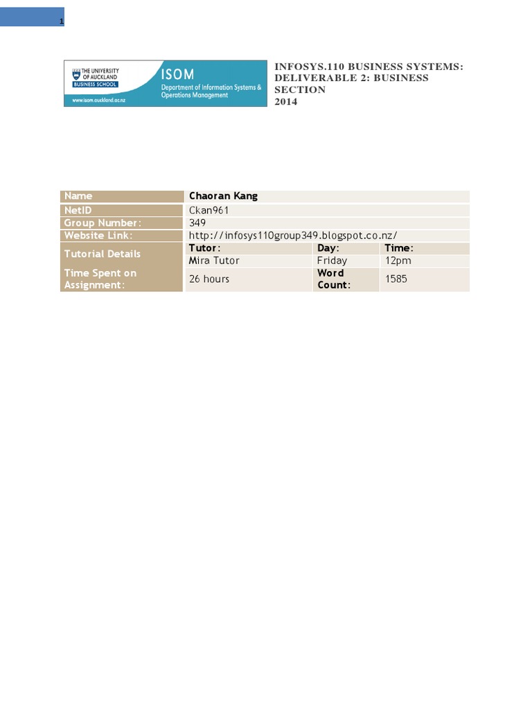 Name Netid Group Number: Website Link: Tutorial Details Time Spent On Assignment | PDF ...