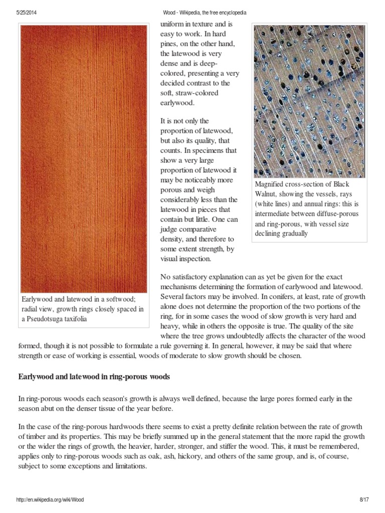 Earlywood and Latewood in Ring-Porous Woods: 5/25/2014 Wood - Wikipedia ...
