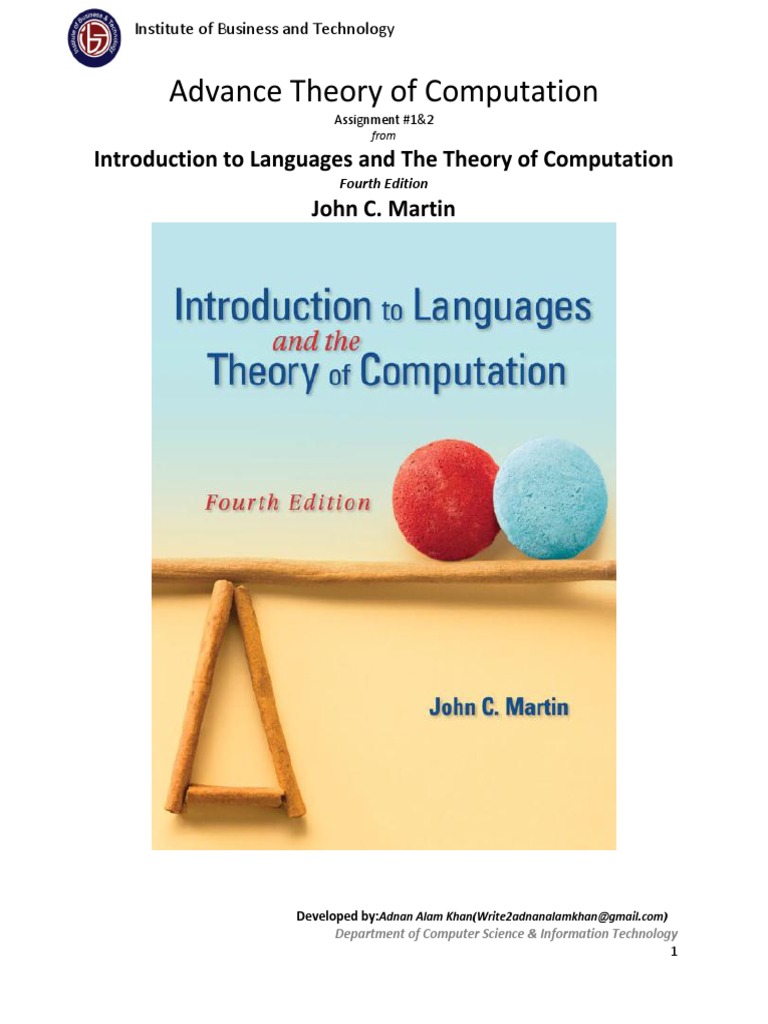 Week 1 Adv Theory Comp | PDF | Theory Of Computation | Formalism (Deductive)