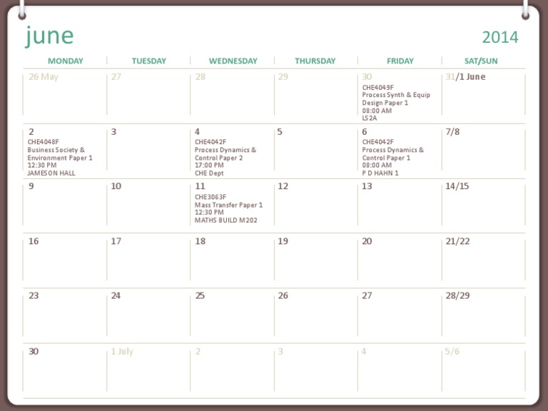 1 June: Monday Tuesday Wednesday Thursday Friday Sat/Sun | PDF