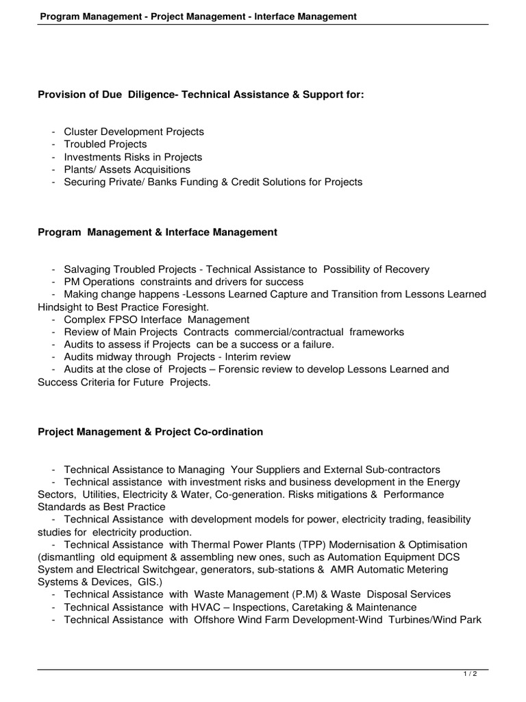 Interface Management PDF | Download Free PDF | Due Diligence | Project ...