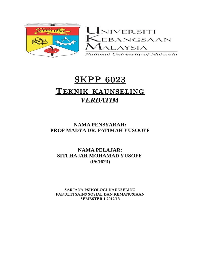 Sample Ukm Front Page | PDF