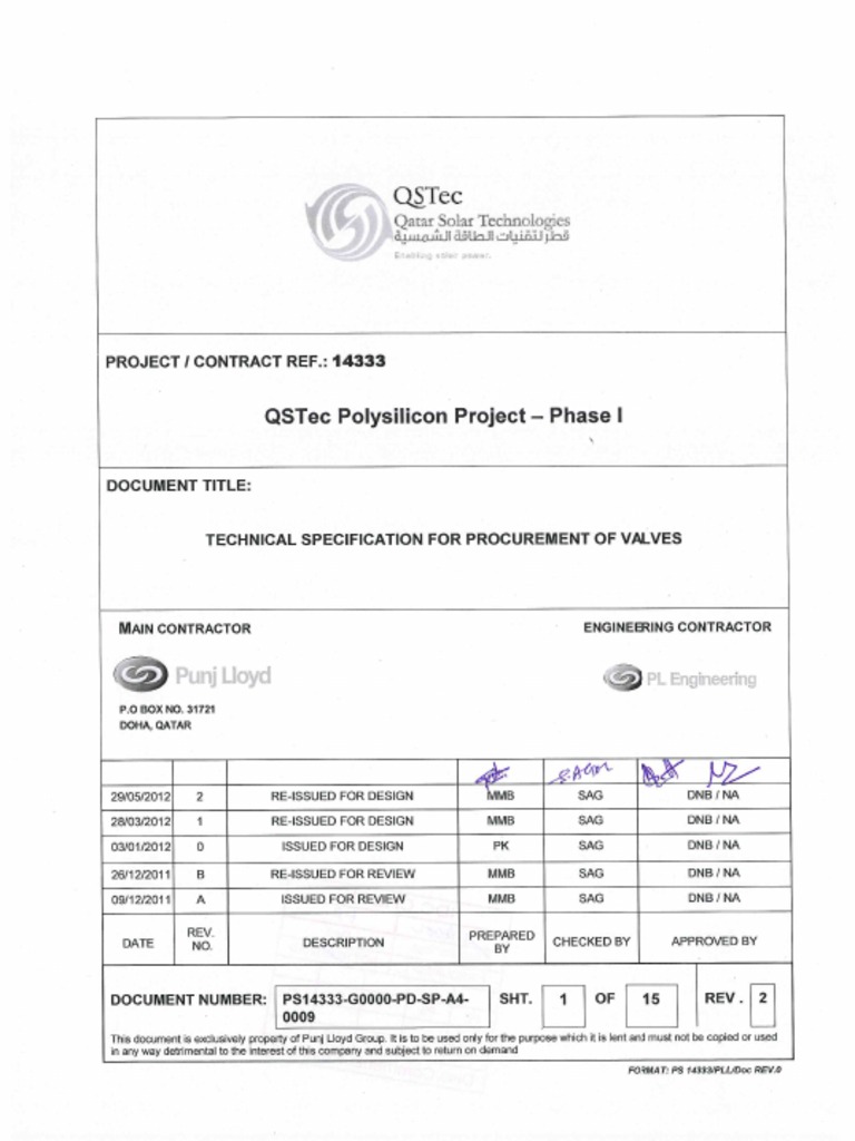Valve Procurement Specs | PDF | Valve | Pipe (Fluid Conveyance)