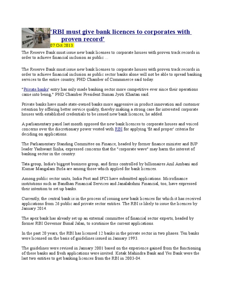 Bank License - 1 | PDF | Banks | Investing