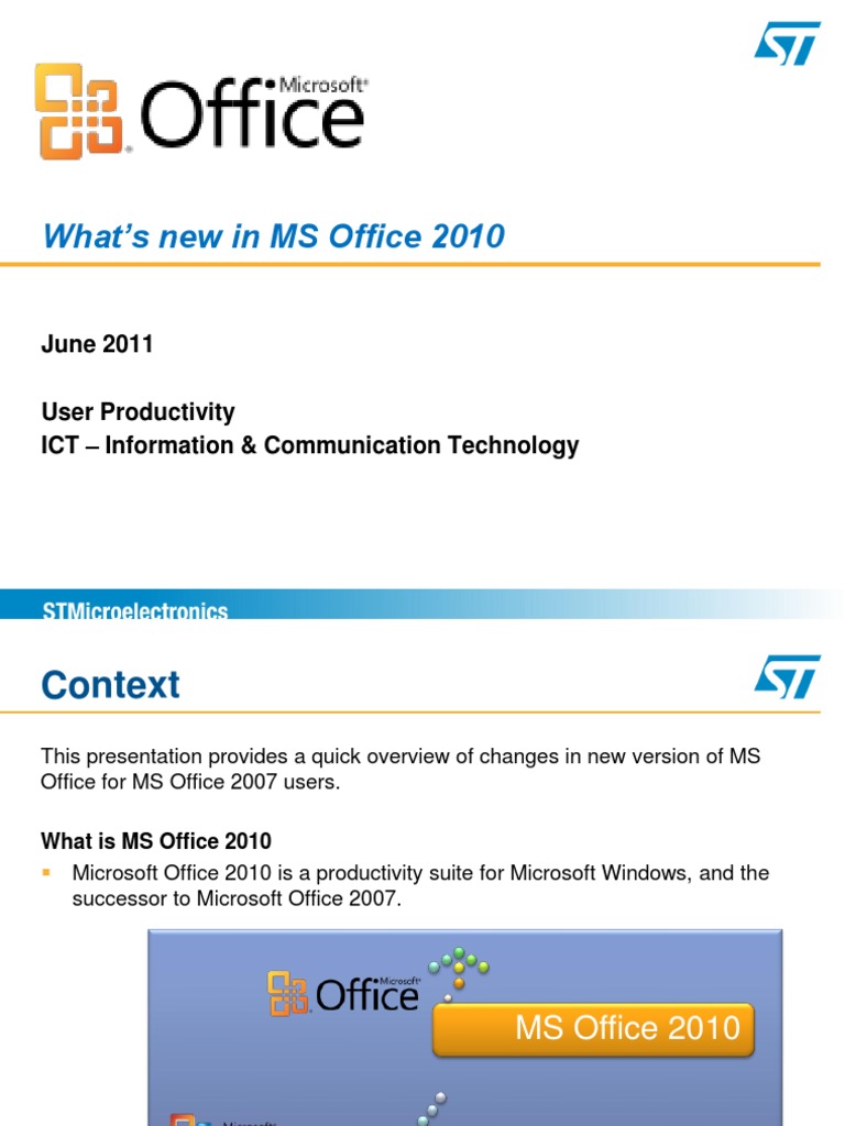 MS Office 2010 Features Overview | PDF | Microsoft Office 2010 ...