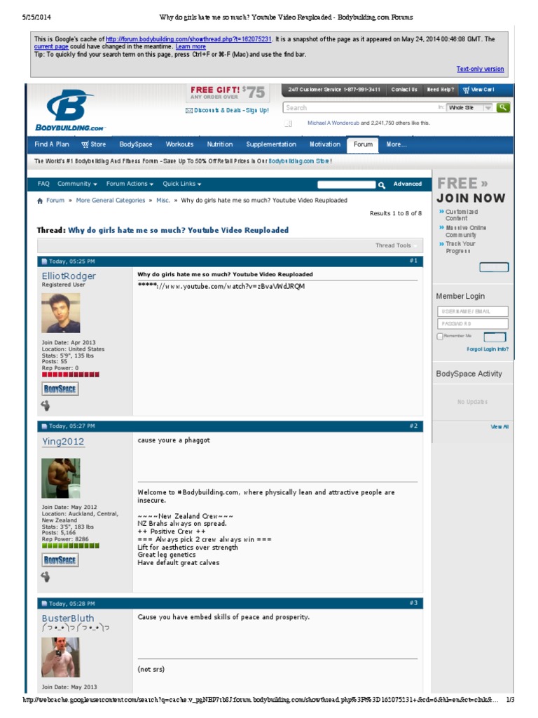 Elliot Rodger's Forum Discussion | PDF