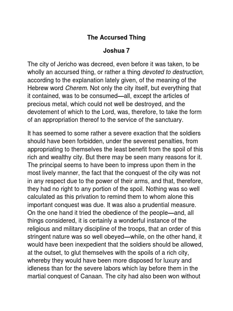 The Accursed Thing | Download Free PDF | Joshua | Hebrew Bible