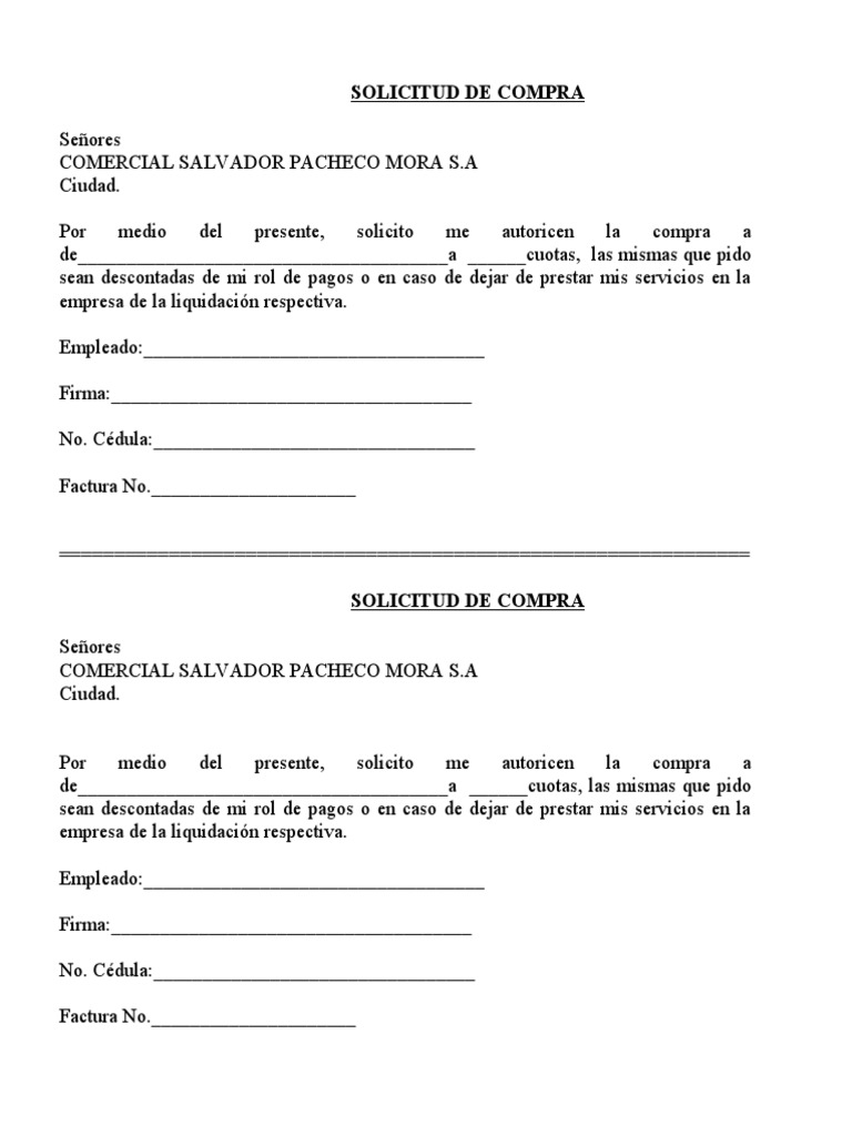 Solicitud de Compra | PDF