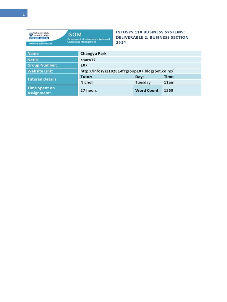 Name Netid Group Number: Website Link: Tutorial Details Time Spent On ...