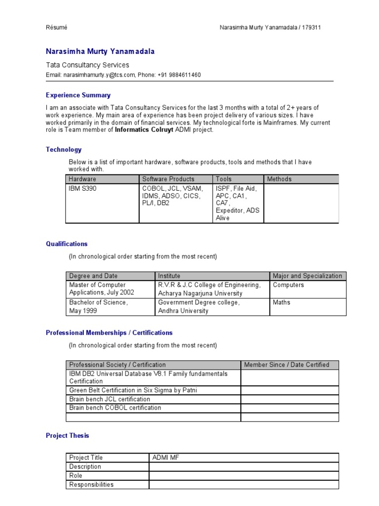 Narasimha Murty Yanamadala Résumé | PDF | Credit Card | Résumé