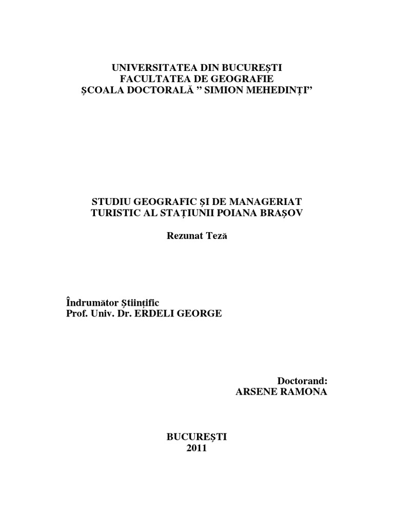 Rezumat Teza Doctorat | PDF