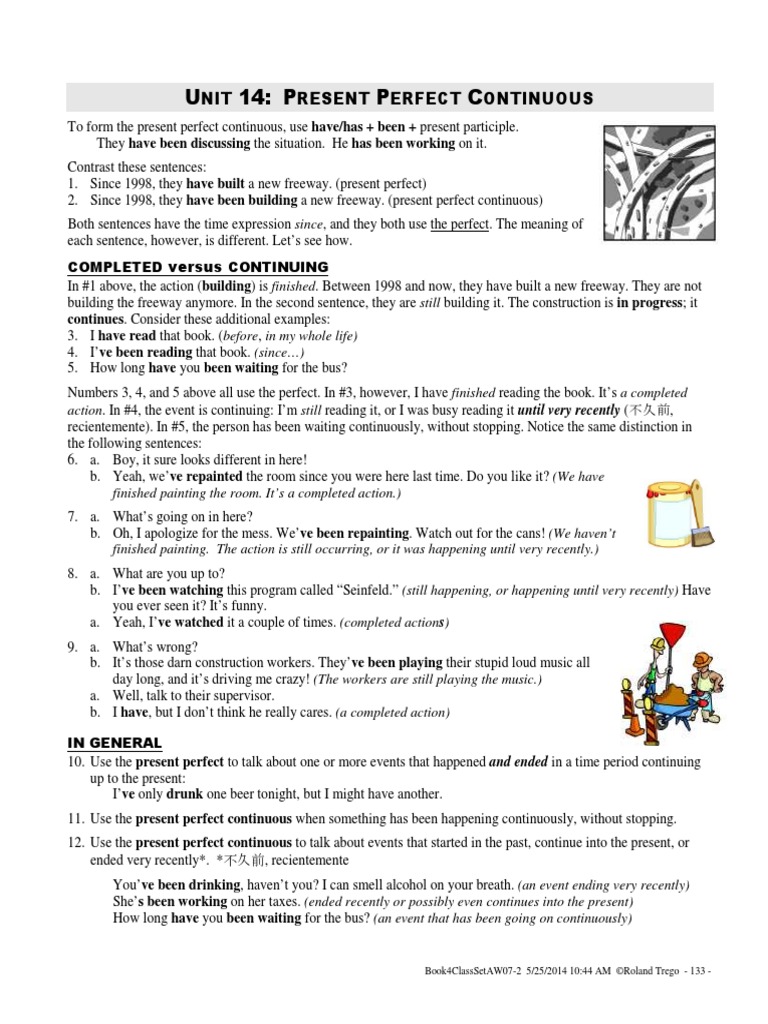 Unit 14 Present Perfect Continuous | PDF | Linguistic Typology | Linguistic Morphology