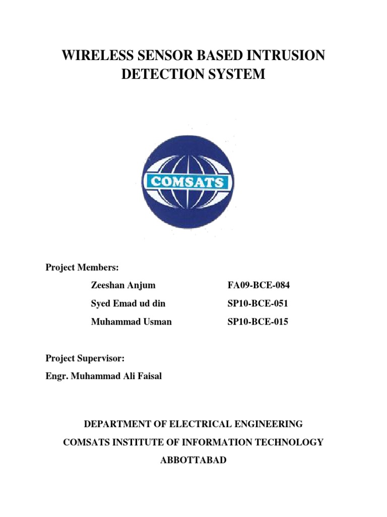 Wireless Sensor Based Intrusion Detection System Thesis | PDF | Wireless Sensor Network ...