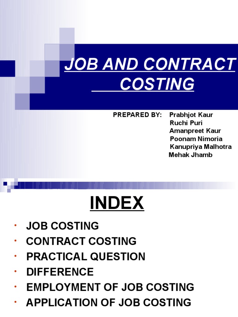Job and Contract Costing | PDF | Cost | Employment