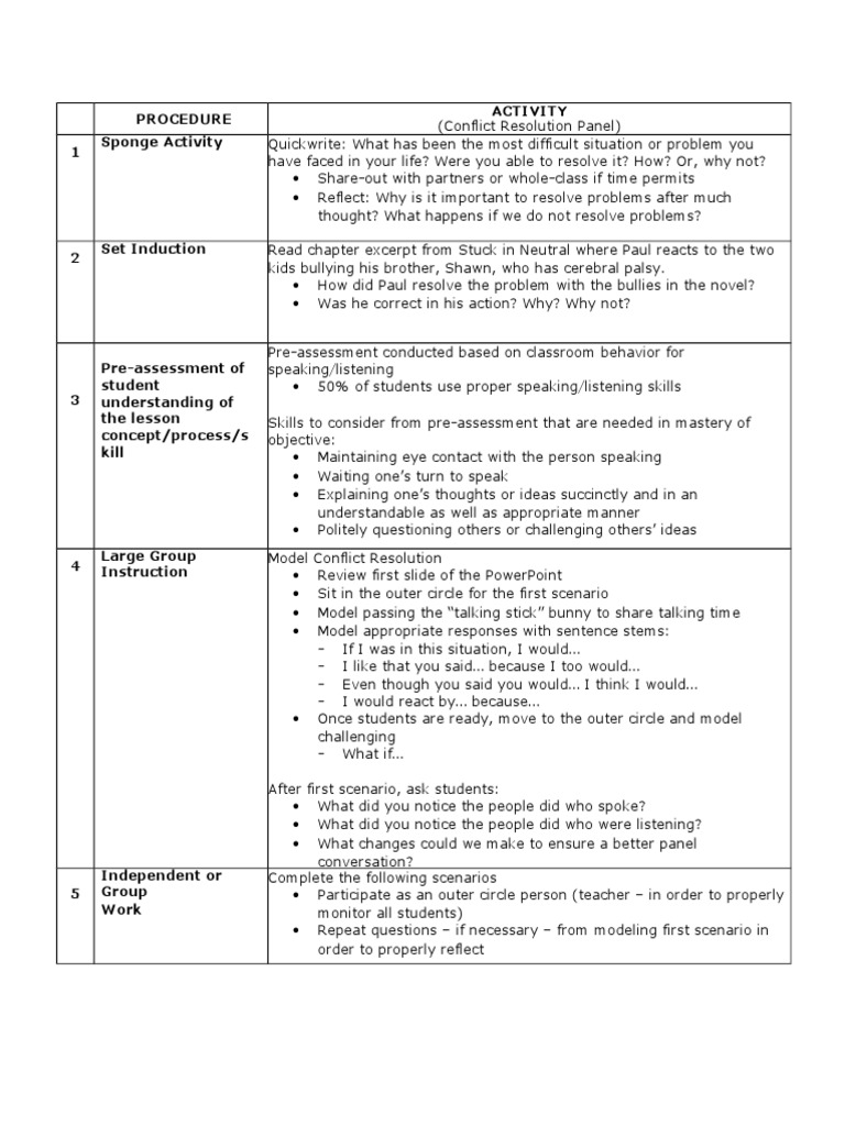 Lesson Plan Instructional Procedures | PDF | Action (Philosophy ...