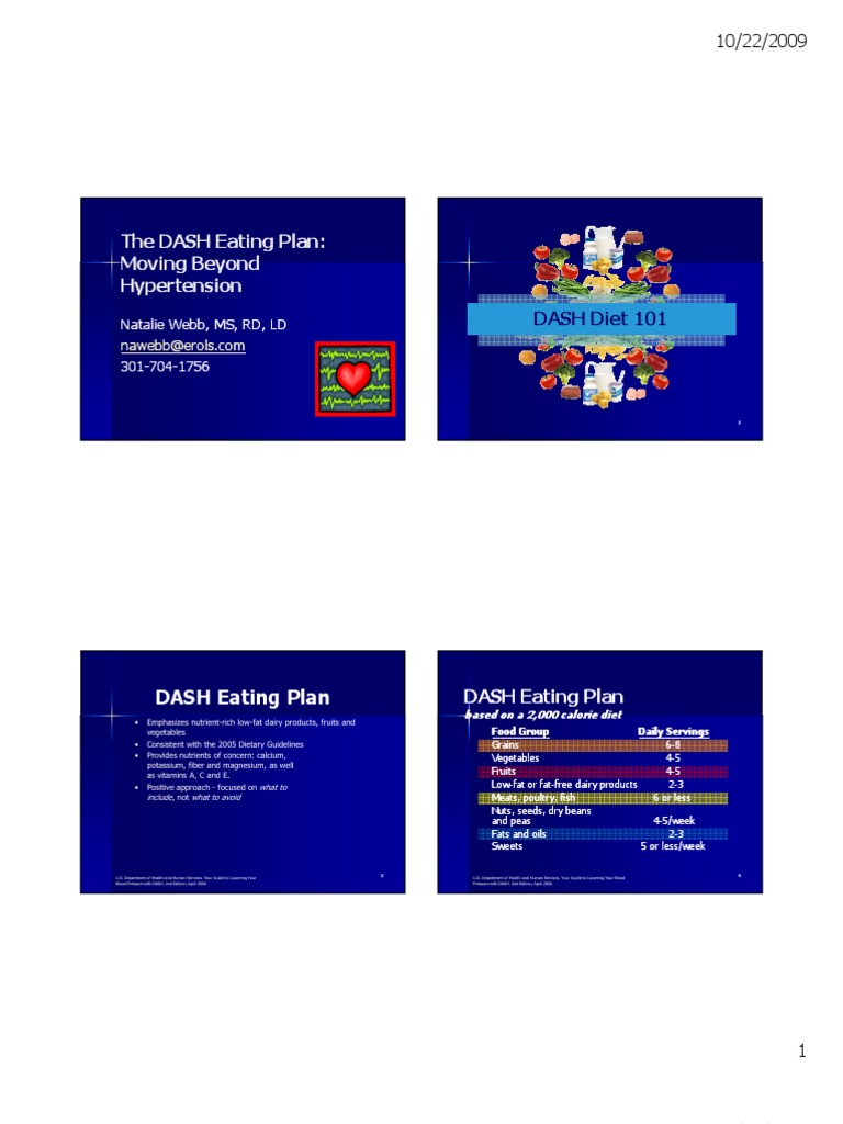DASH Eating Plan for Hypertension Management | PDF | Eating Behaviors ...