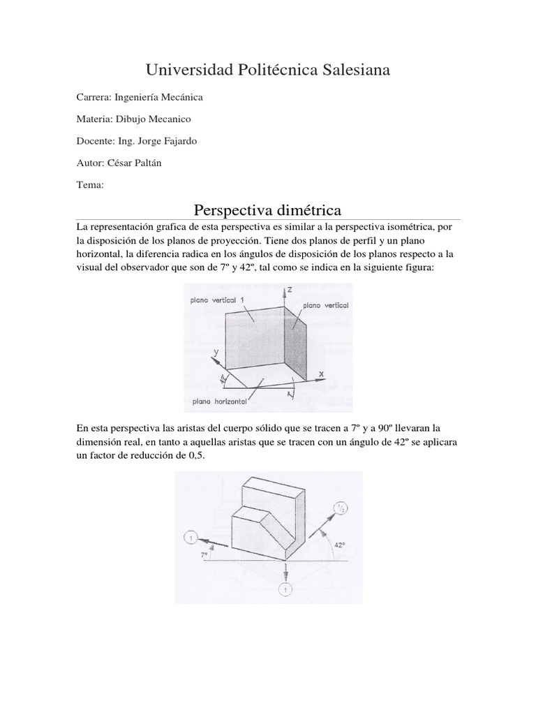 Perspectiva Dimetrica | PDF | Perspectiva (Gráfica) | Geometría proyectiva