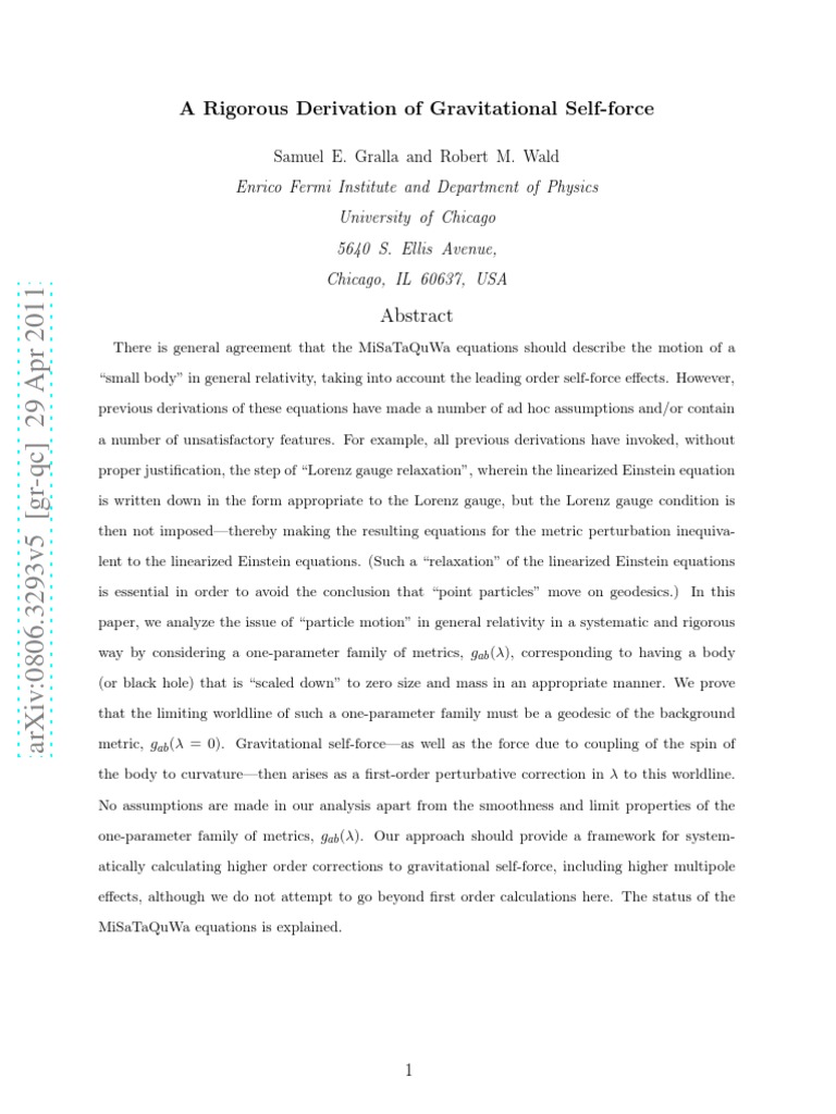 Gravitational Self-Force 2 | PDF | General Relativity | Gauge Theory