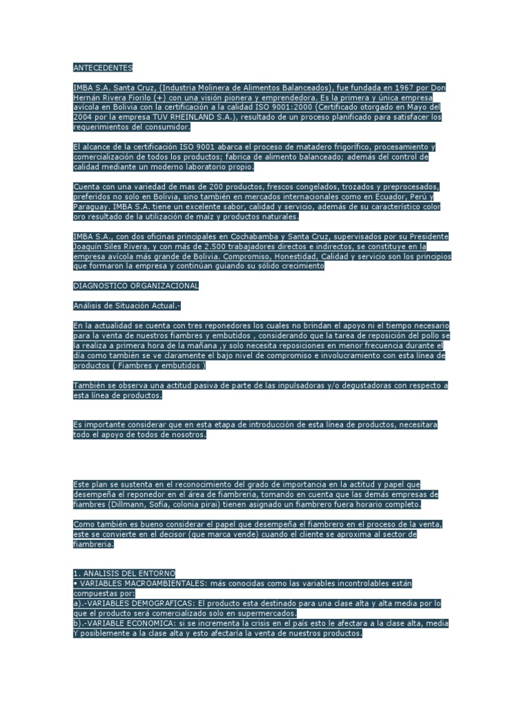 IMBA | PDF | Producto (Negocio) | Marketing