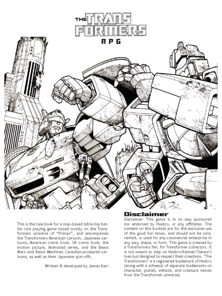 Transformers RPG Rulebook Overview | PDF | Reconnaissance | Vehicles
