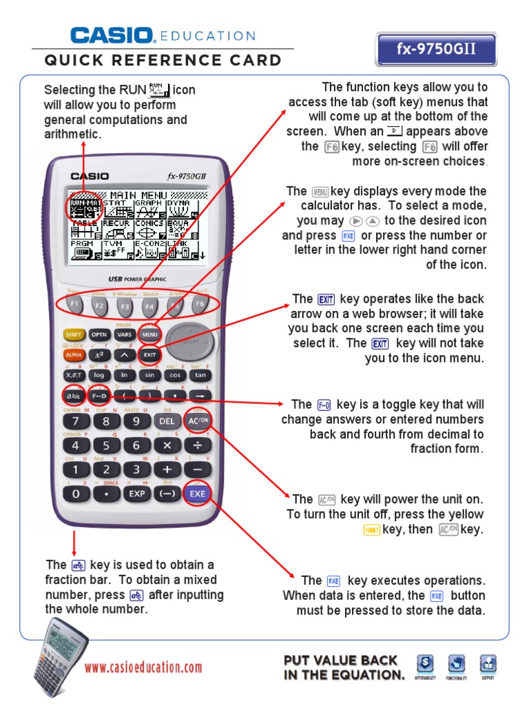 Casio Cheat Sheet | PDF | Equations | Function (Mathematics)