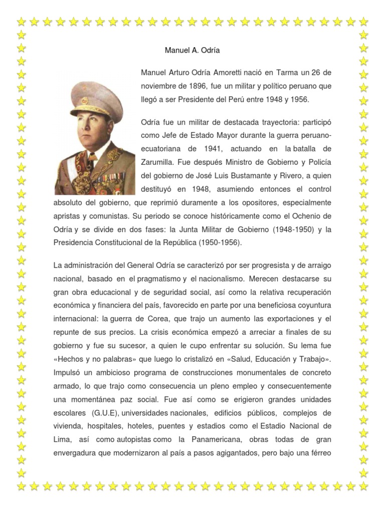 Manuel Odria | PDF | Formas de gobierno | Gobierno
