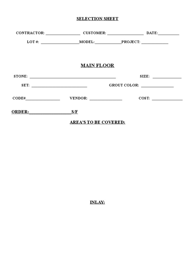 Selection Sheet | PDF | Shower | Tile