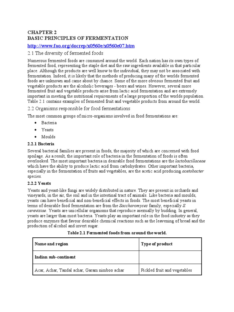 Basic Principles of Fermentation | PDF | Fermentation | Food Preservation