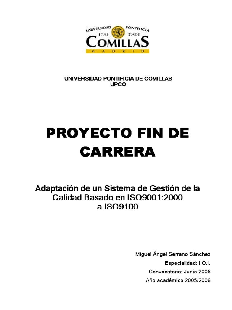 Proyecto Fin de Carrera PDF | PDF | Gestión de la calidad | Calidad (comercial)