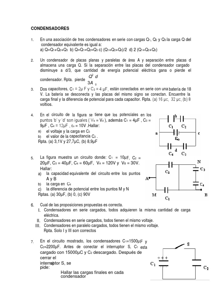 Condensadores Practica | PDF | Capacidad | Condensador