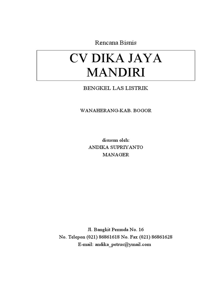 CV Dika Jaya Mandiri | PDF