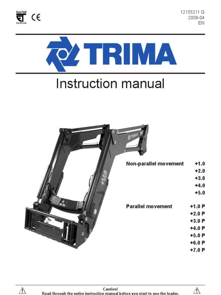 Trima + Manual | PDF | Tractor | Loader (Equipment)