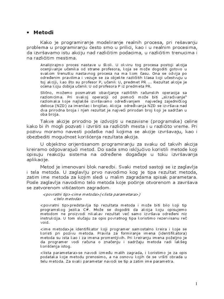 C# - Uvod U Programiranje | PDF